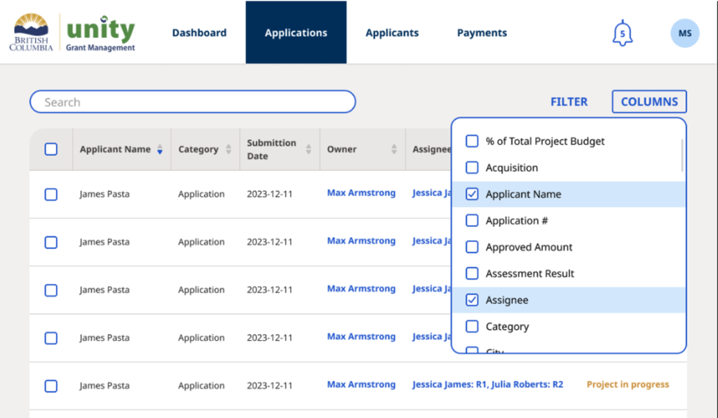 Building Unity for enterprise grant management across government ...